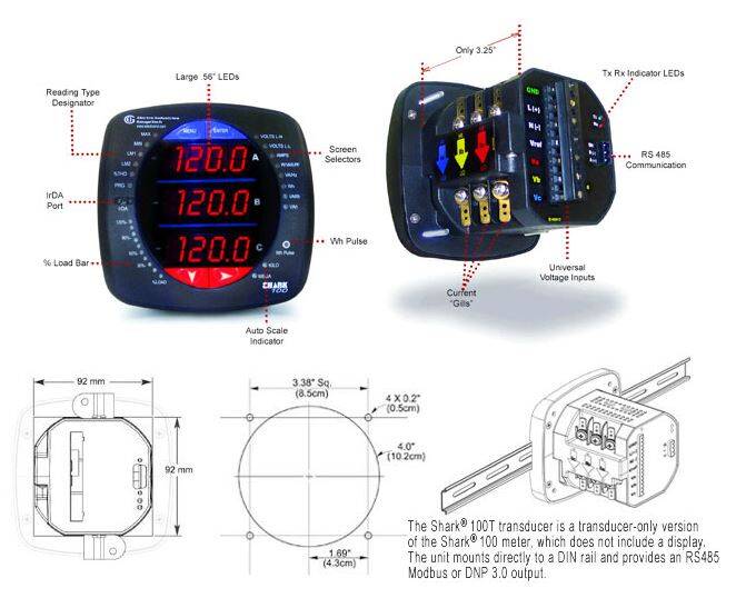Electro Industries Power Meter - Shark 100 series | Weschler Instruments